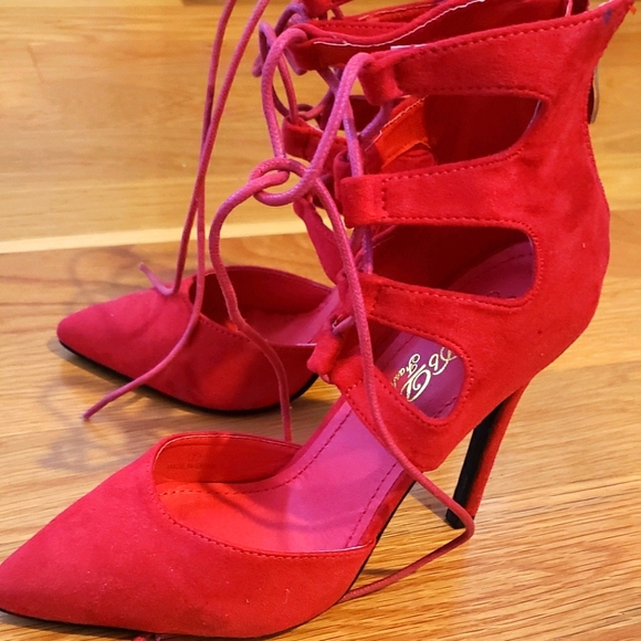 Shoes | Sexy Red High Ankle Lace Heels | Poshmark